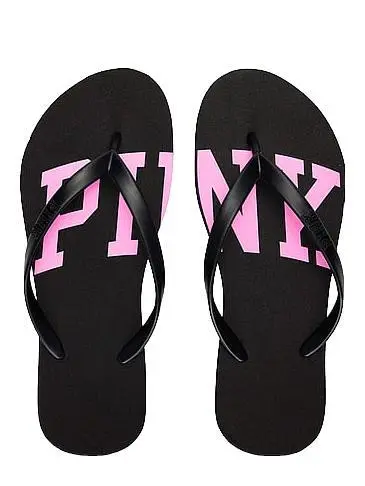 Pink Flip Flops - Black