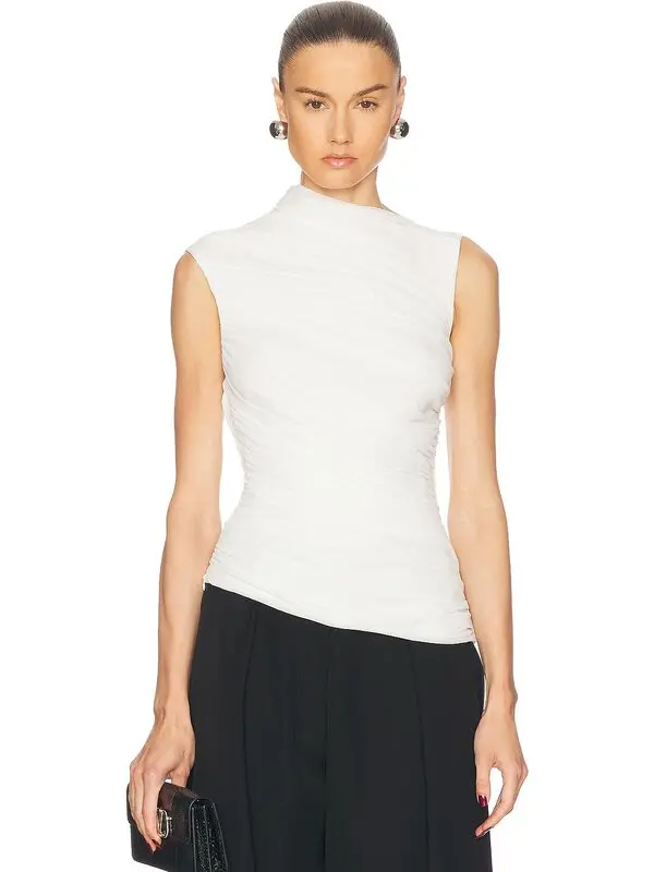 NICHOLAS Callie Sleeveless Asymmetrical Top - Ivory