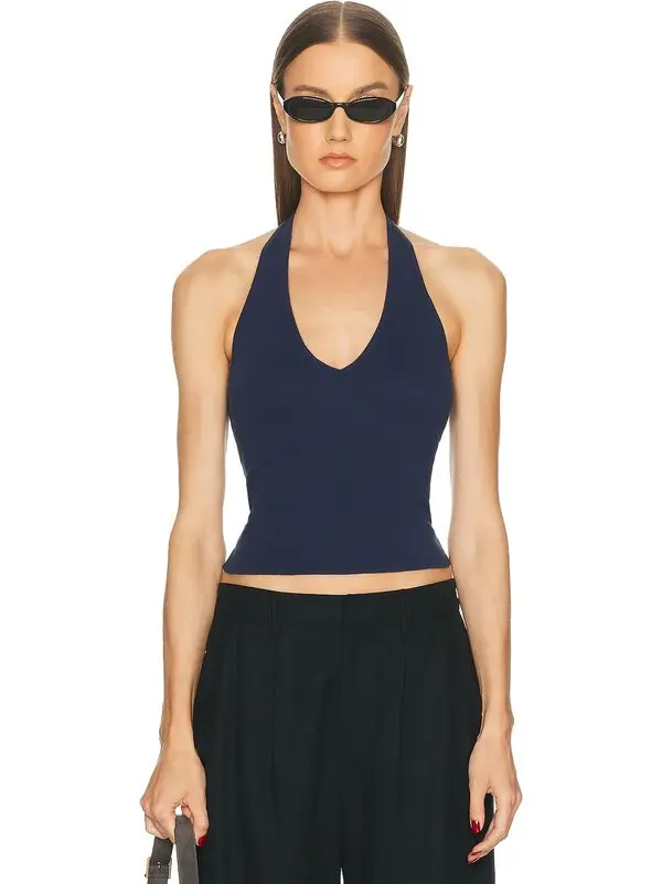 NILI LOTAN Britt Halter Top - Admiral Blue