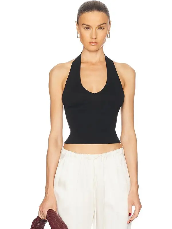NILI LOTAN Britt Halter Top - Black
