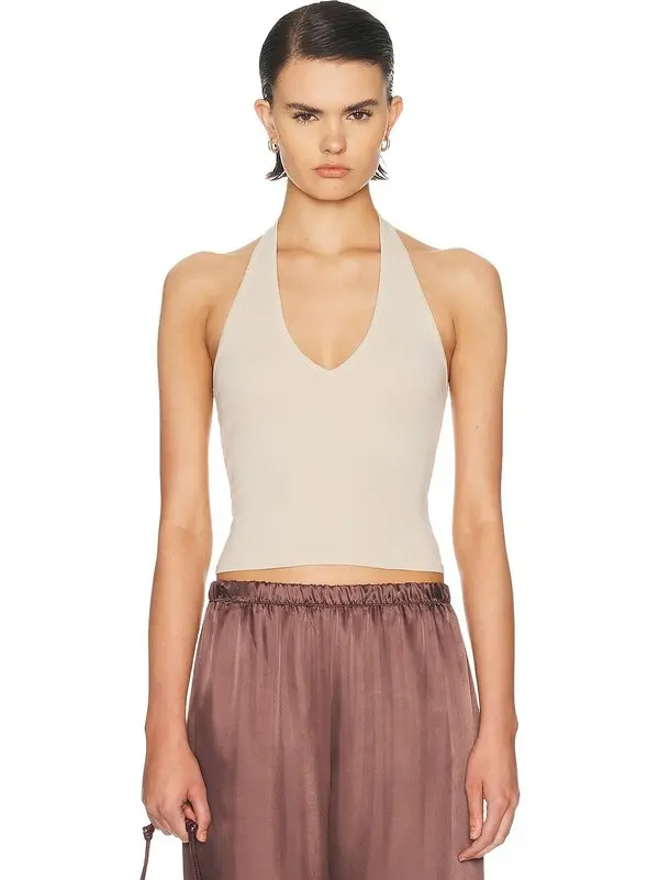 NILI LOTAN Britt Halter Top - Wheat