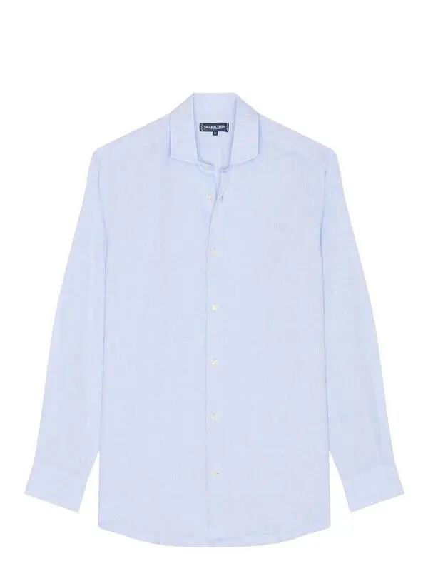 Frescobol Carioca Antonio Linen Shirt In Blue - Baby Blue