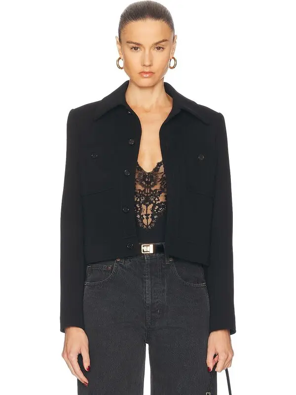 Saint Laurent Button Up Jacket - Noir