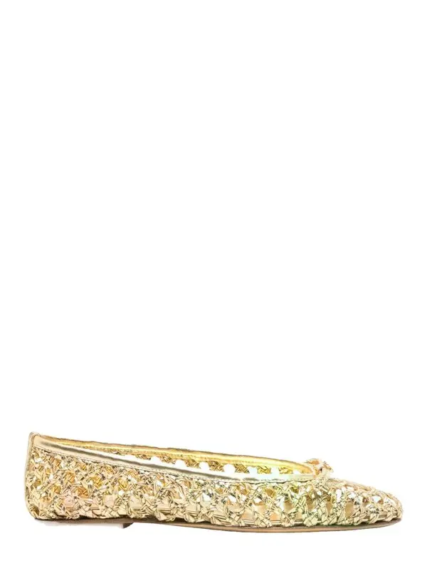 Casadei Woven Ballet Flats - Gold
