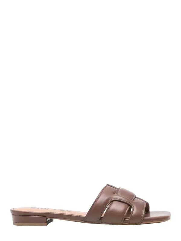 BIBI LOU Leather Cut-out Sandals - Brown