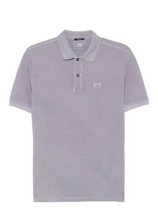 C.P. COMPANY Logo-embroidered Polo Shirt - Purple