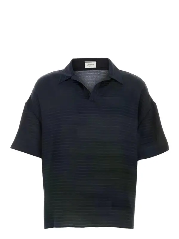 Saint Laurent Silk Polo Shirt - Blue