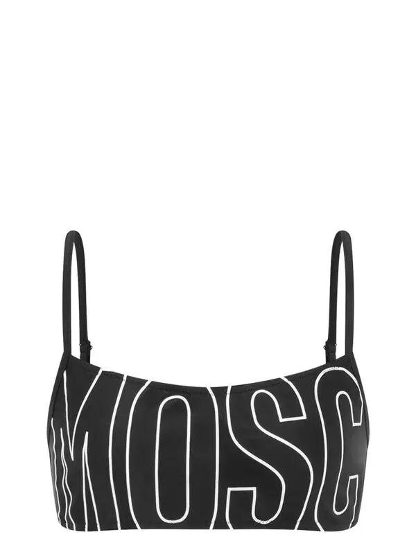 Moschino Print Bikini Top - Black