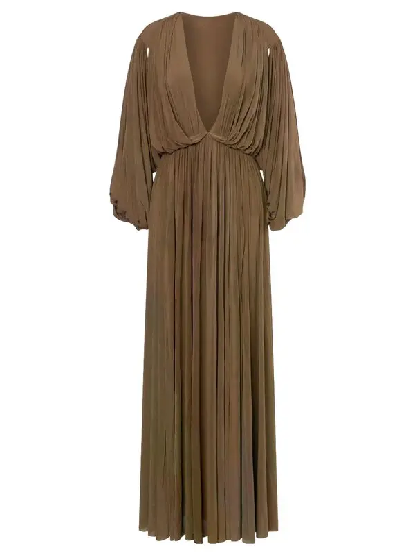 Philosophy Di Lorenzo Serafini Plunge Maxi Dress - Brown