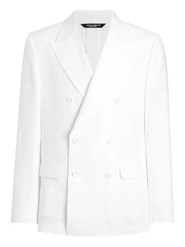 Dolce & Gabbana Double-breasted Linen Jacket - White
