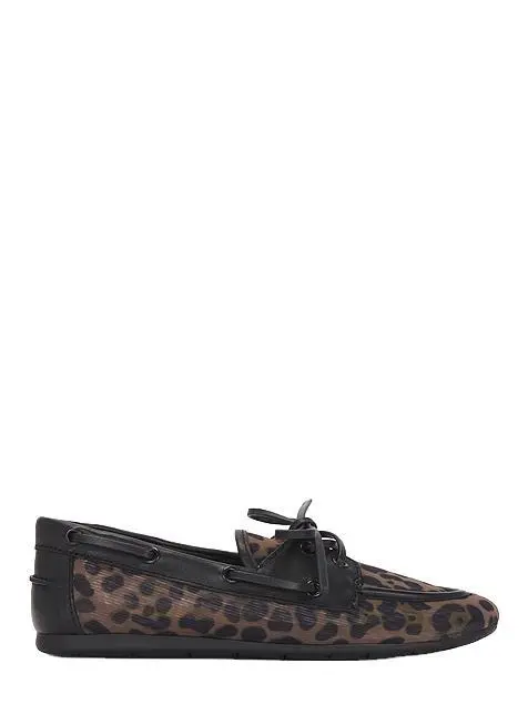 Steve Madden Sag Boat Shoes - Black & Leopard