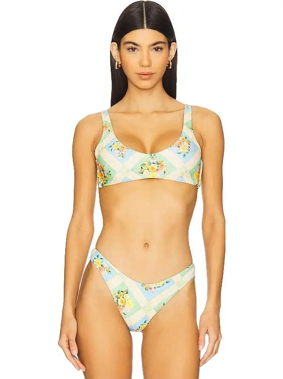 Show Me Your Mumu Sanibel Printed Bikini Top - Reversible Bouquet Gingham