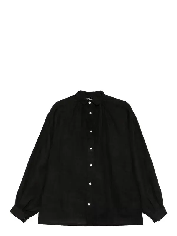 GLASS CYPRESS Linen Shirt - Black