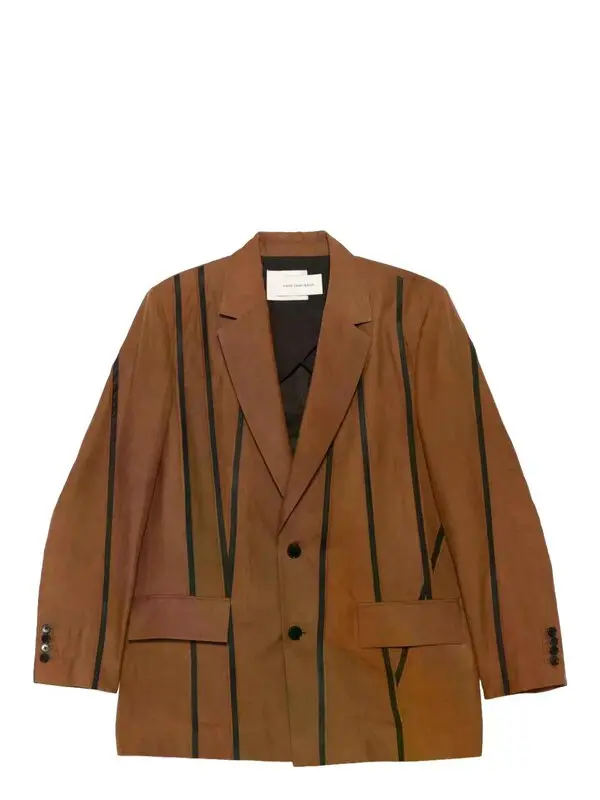 FENG CHEN WANG Stripe-detail Blazer - Brown