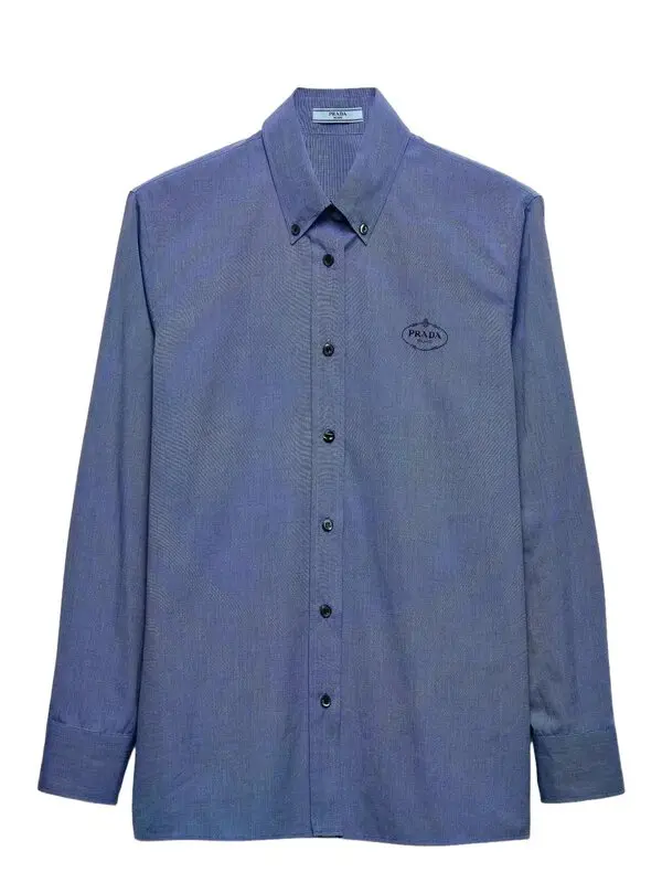 Prada Logo-embroidered Shirt - Blue