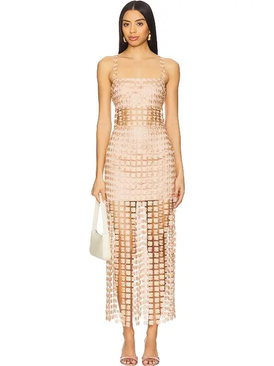 Saylor Elie Top And Skirt Set - Rose Gold