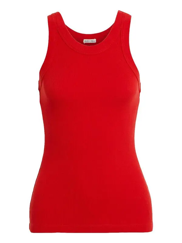 ALEX MILL Stretch Cotton Jersey Tank - Red