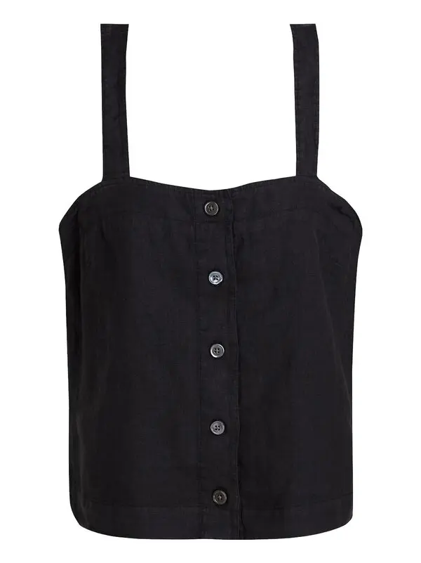 ALEX MILL Linen Top - Black