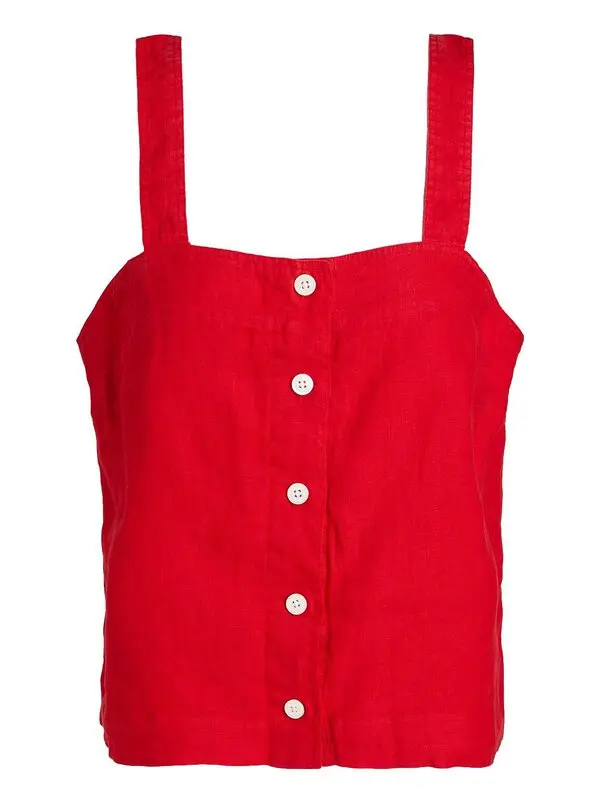 ALEX MILL Linen Top - Red