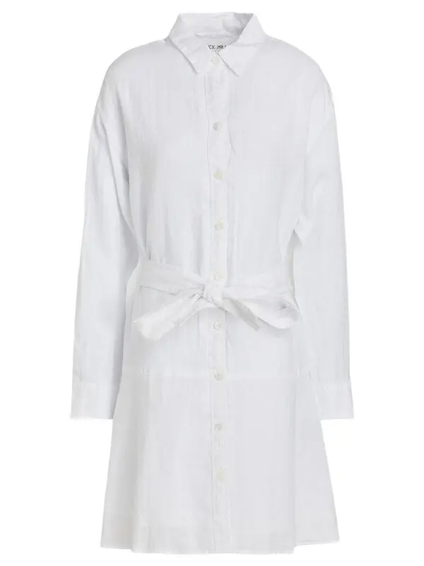 ALEX MILL Linen Mini Shirt Dress - White