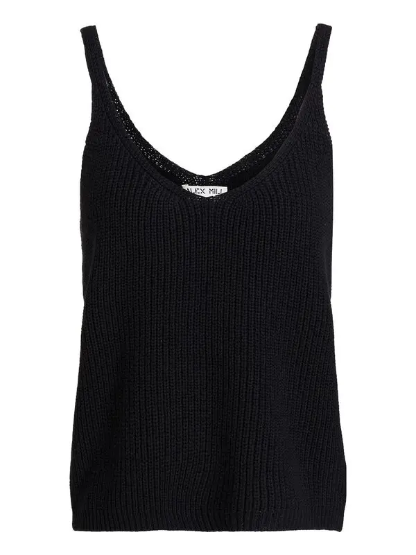 ALEX MILL Ribbed-knit Tank - Black