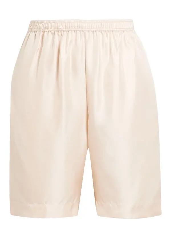 Loulou De Saison Loulou Studio Zinia Silk-twill Shorts - Cream