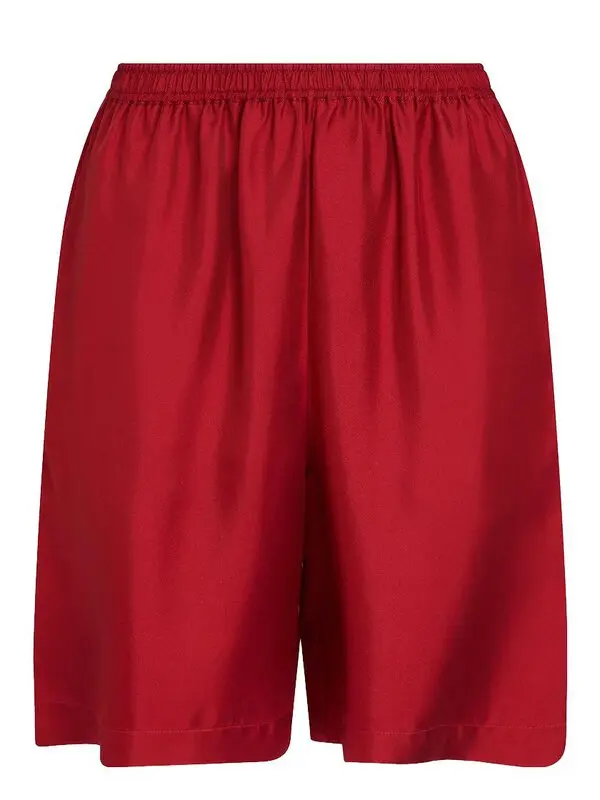 Loulou De Saison Zinia Silk-twill Shorts - Crimson