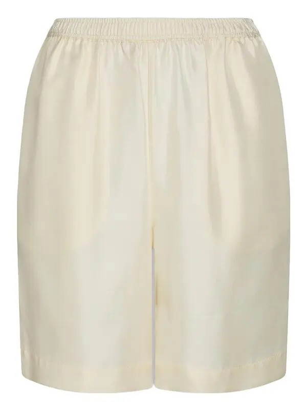 Loulou De Saison Zinia Silk-twill Shorts - Ivory