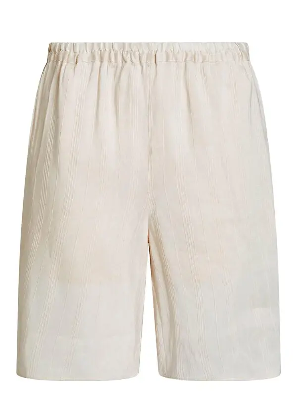 Loulou De Saison Loulou Studio Andra Linen-silk Shorts - Ivory