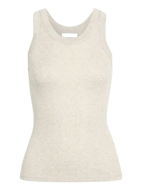 Loulou De Saison Limba Ribbed Cotton Tank - Light Gray