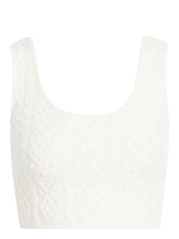 Loulou De Saison Loulou Studio Iris Cropped Cable-knit Tank - Ivory