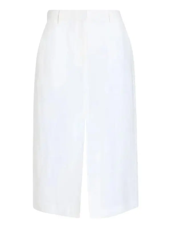 Theory Linen Midi Skirt - White