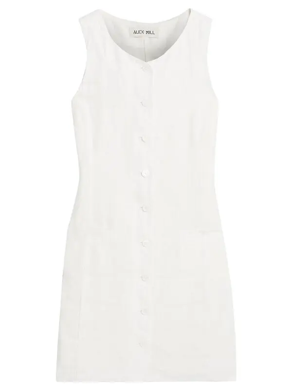 ALEX MILL Anna Linen-twill Mini Dress - Off-white