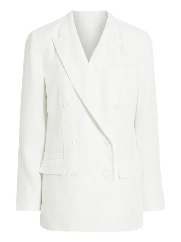 ALEX MILL Anna Double-breasted Linen-twill Blazer - White