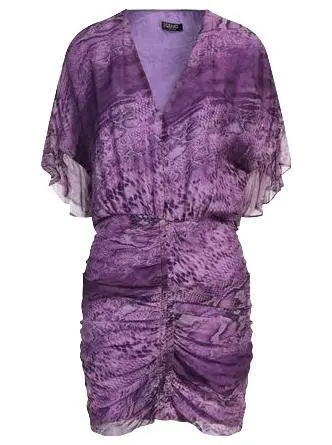 LIU •JO Mini Dress With Snakeskin Print - Purple