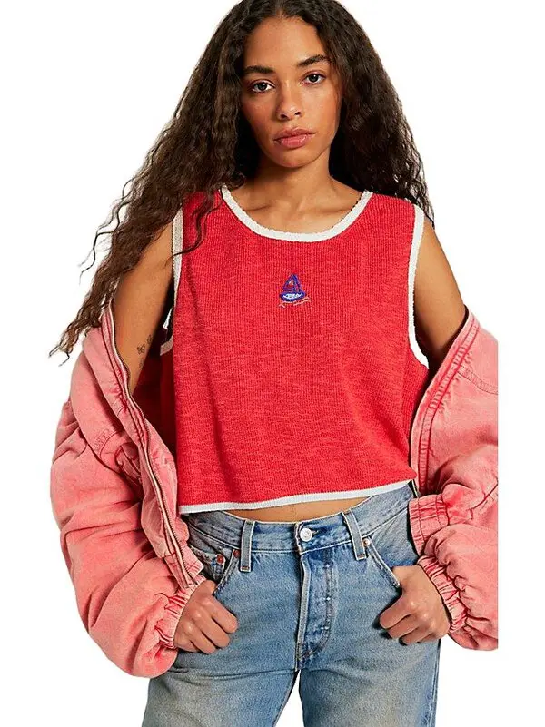 Free People Shelly Sweater Tank - Scarlet Sail Combo