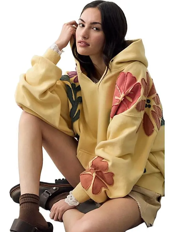 Free People Floral Hoodie - Sunlight Combo