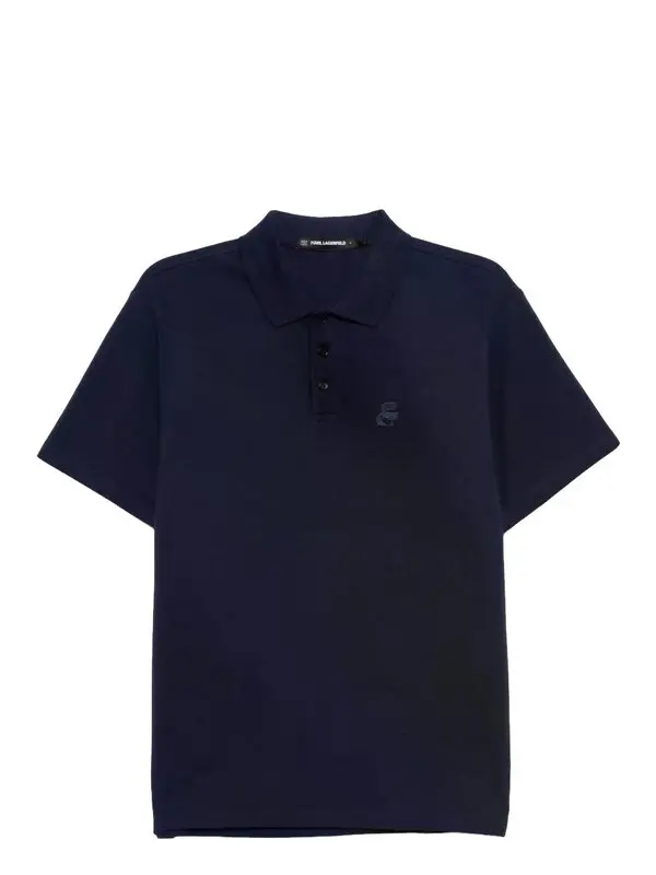 Karl Lagerfeld Kameo Logo Pique Polo Shirt - Blue