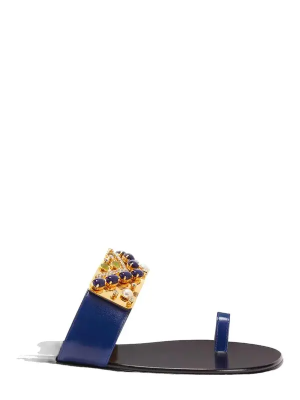 GIUSEPPE ZANOTTI Nefertiti Flat Sandals - Blue