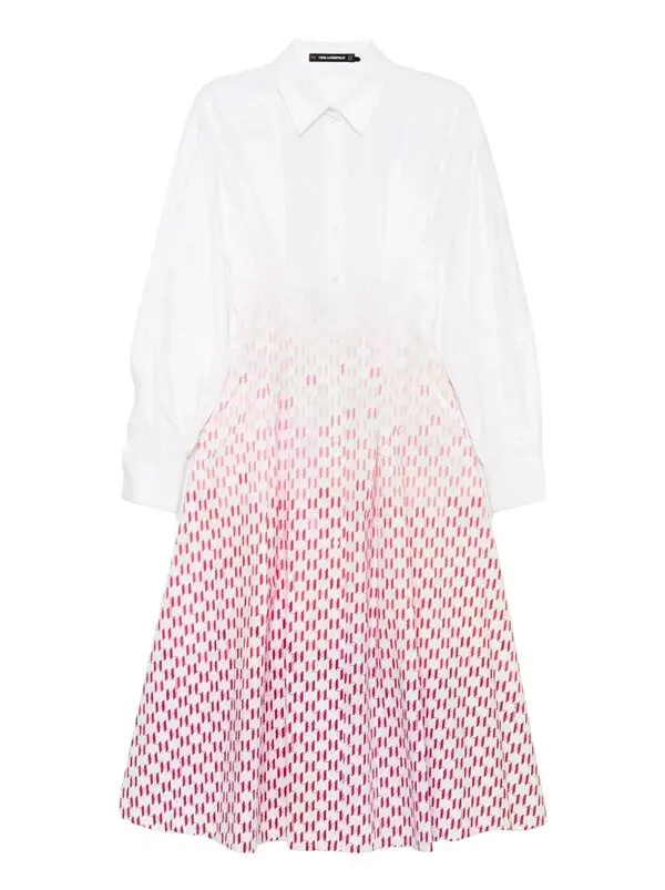 Karl Lagerfeld Degraded Shirt Dress - White
