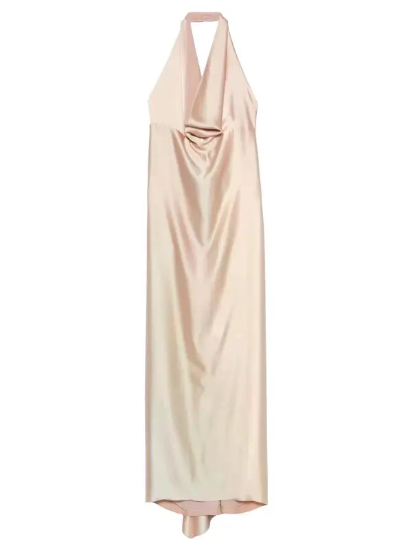 BLANCA VITA Satin Maxi Dress - Neutrals