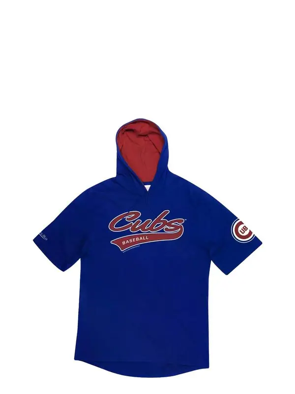 Mitchell & Ness Mlb Chicago Cubs Short-sleeve Hoodie - Blue