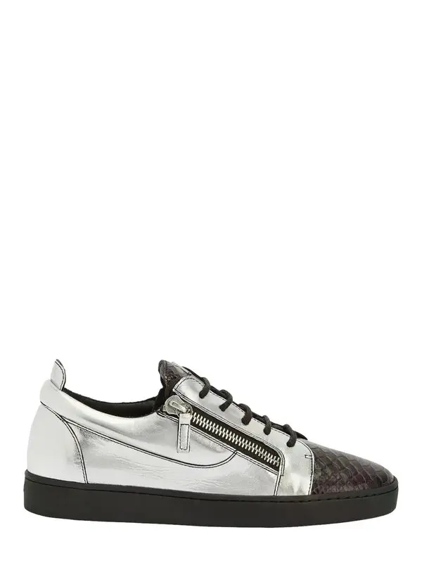 GIUSEPPE ZANOTTI Frankie Double-zip Low-top Sneakers - Silver