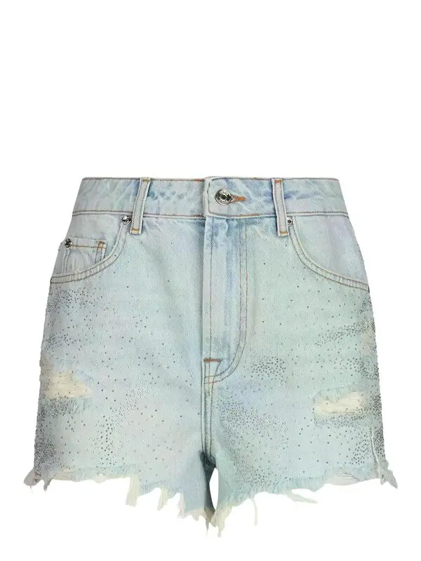 Liu Jo Rhinestone-embellished Denim Shorts - Blue