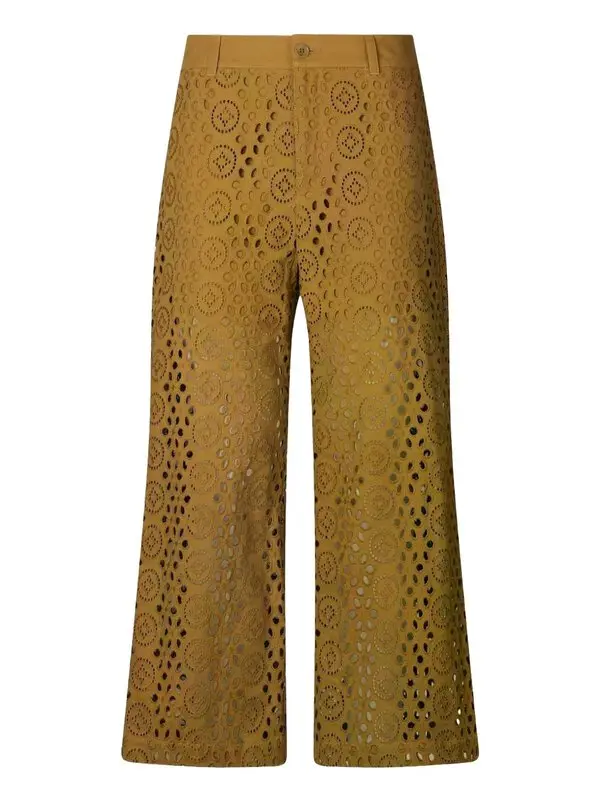 Liu Jo Embroidery Cropped Trousers - Brown