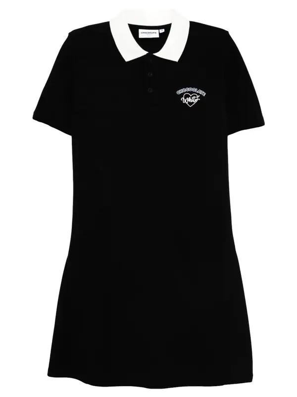 CHOCOOLATE Logo-embroidered Dress - Black