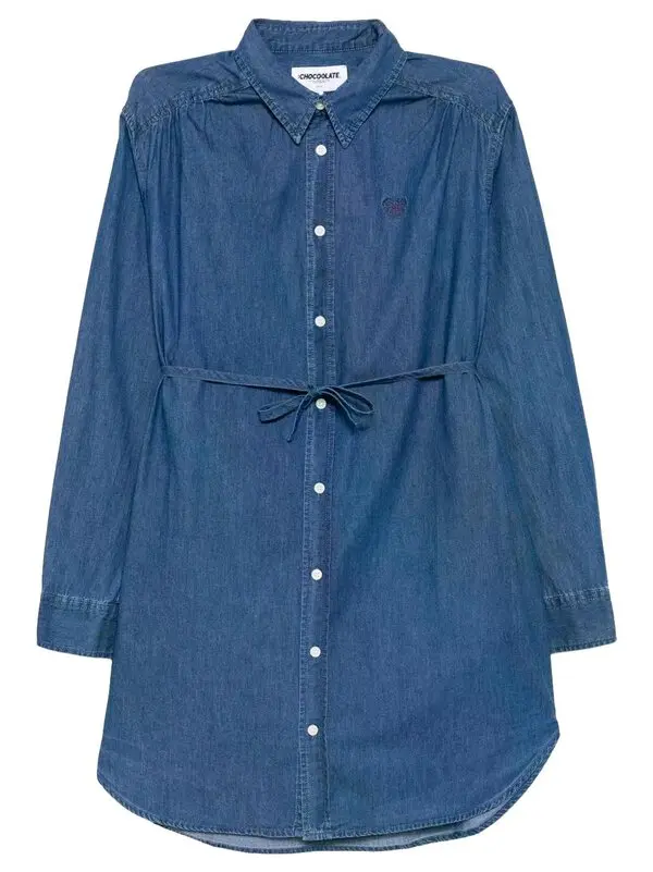 CHOCOOLATE Denim Shirt Dress - Blue