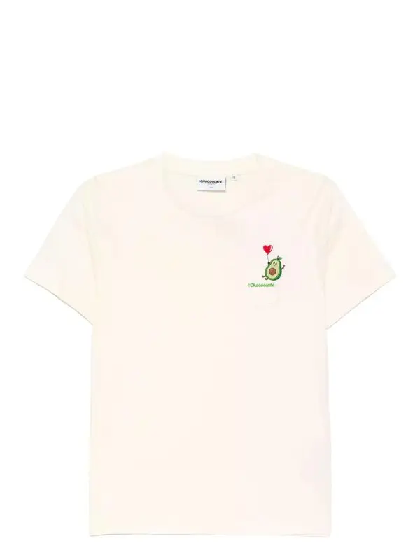 CHOCOOLATE Logo-embroidered T-shirt - Neutrals