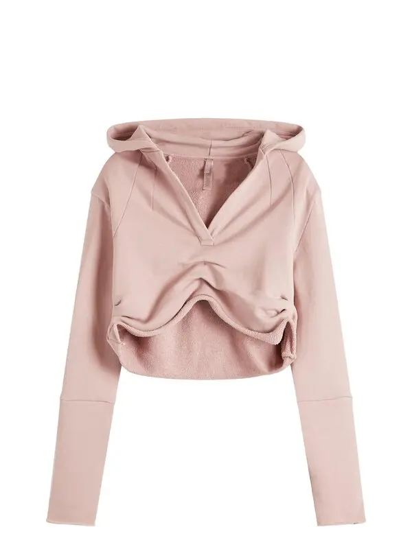 SKIMS Shoulder Pad Cropped Hoodie - Fawn