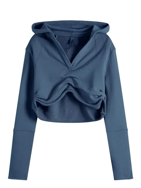 SKIMS Shoulder Pad Cropped Hoodie - Indigo